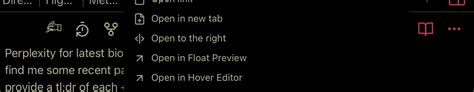 note links not opening in a floating preview or hover editor on mobile