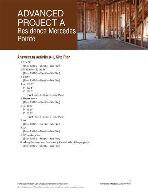 Ref Reference For Assignments 1 Print Reading For Construction Instructor S Resource