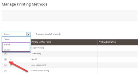 Can I Enable Disable The Printing Method