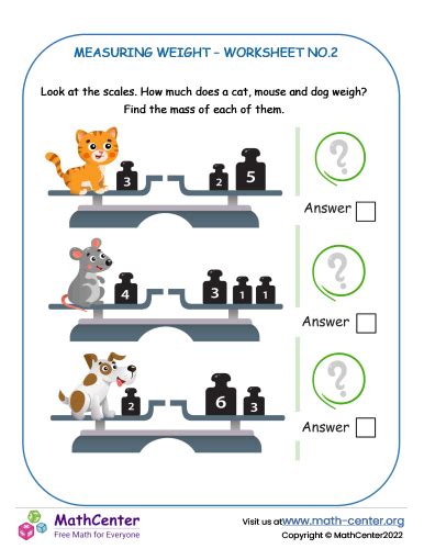 Measuring Weight Worksheet No2 Worksheets Math Center Worksheets