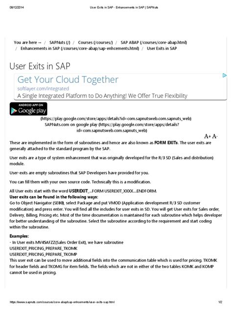 User Exits In Sap Enhancements In Sap Sapnuts Pdf Sap Se