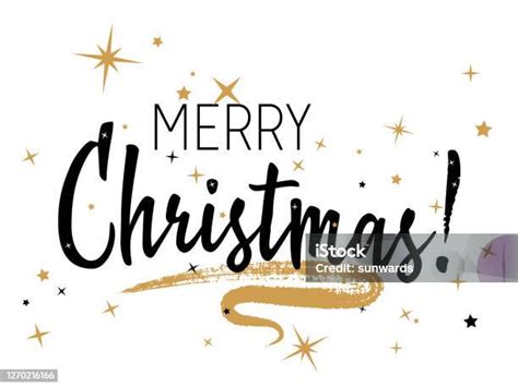 메리 크리스마스 서예와 별 반짝 벡터 배너 디자인 0명에 대한 스톡 벡터 아트 및 기타 이미지 0명 겨울 계절 Istock