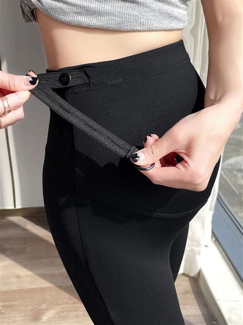 Badu Bg Клинове за бременни за бременни жени Йога клоширани панталони с висока талия Бременни