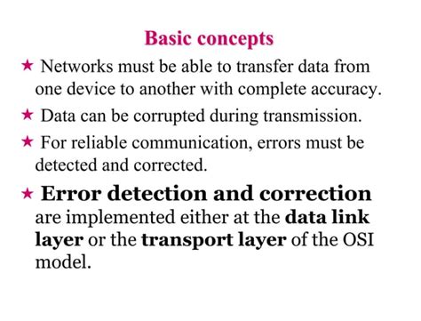 Computer Networks Error Detection And Correctionppt Computer