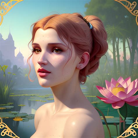 Bella Thorne At A Lotus Pond Highly Detailed Beautiful Face Gl Arthub Ai