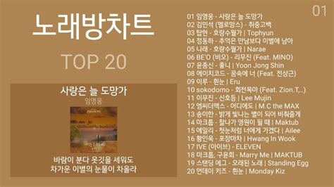 노래방차트 가요 Top 20 2022년 1월 노래방 인기차트 음악차트 노래모음 발라드 플레이리스트 Kpop S R C Ballad Playlist