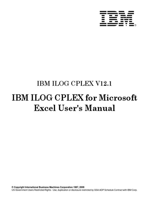 Cplex Excel User Pdf Spreadsheet Microsoft Excel