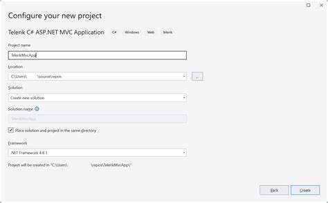 Aspnet Mvc Using A Project Template Telerik Ui For Aspnet Mvc