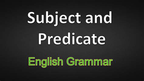 Subject And Predicate Learn English Grammar Online Youtube