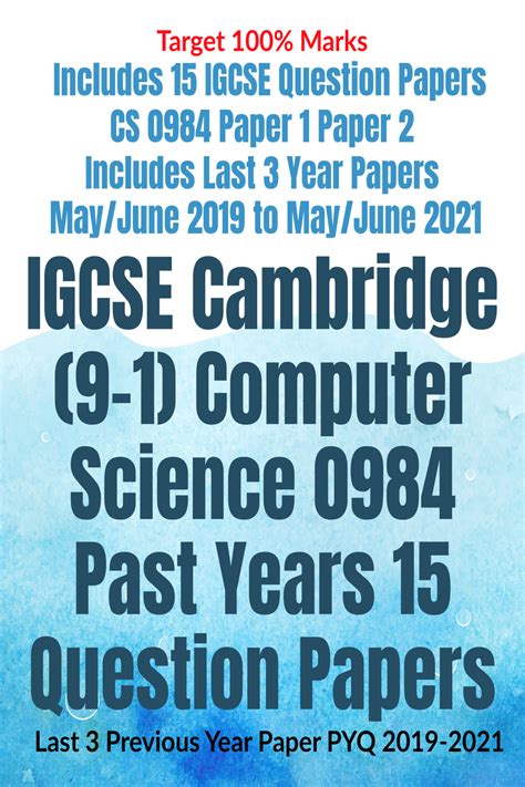 Igcse Cambridge 9 1 Computer Science 0984 Past Years 15 Question Papers