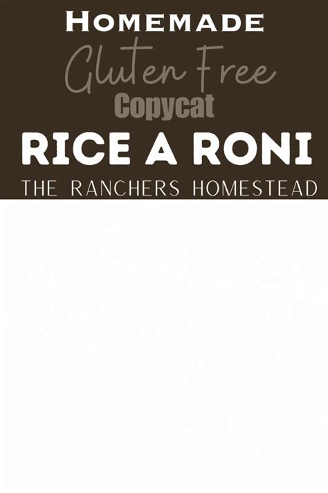 Homemade Gluten Free Copycat Rice A Roni Recipe