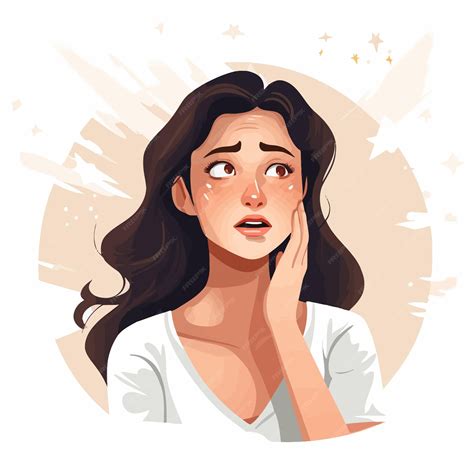 Premium Vector Skincarewomanworriesfacialexpressionvector