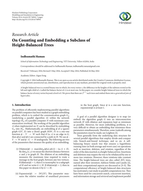 Pdf On Counting And Embedding A Subclass Of Height Balanced Trees