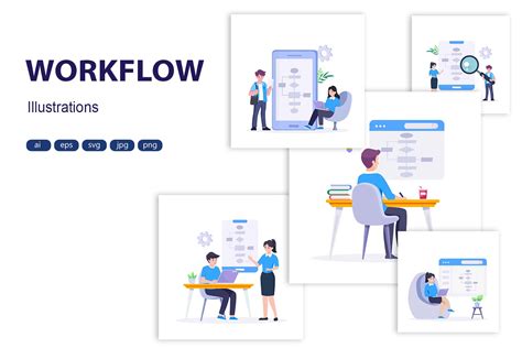Workflow Diagram Illustration Pack 6 Free Download Business