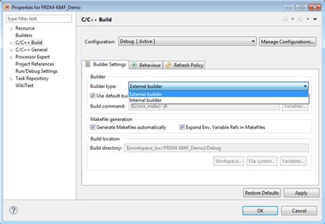 Eclipse Project ‘refresh Policy Broken Incremental Build With External Make Mcu On Eclipse