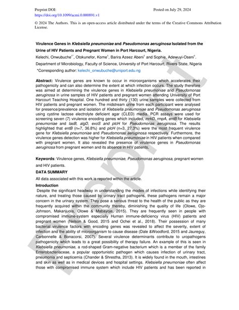 Pdf Virulence Genes In Klebsiella Pneumoniae And Pseudomonas Aeruginosa Isolated From The