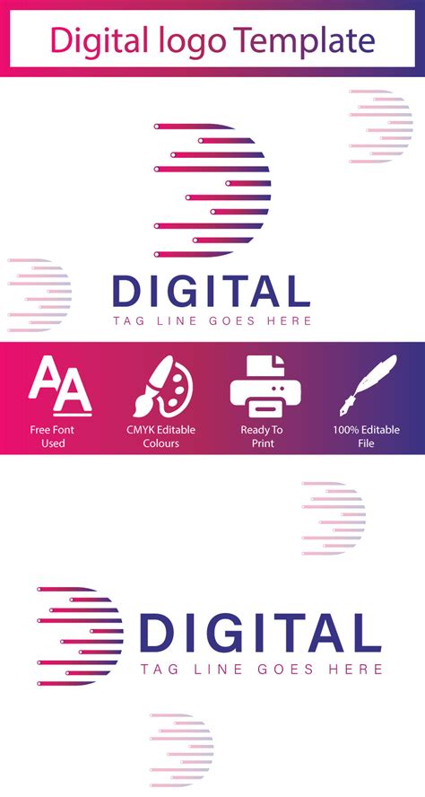 D Letter Digital Logo Template Digital Logo