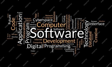 Premium Vector Word Cloud Background Concept For Software Computer Programming Development Of