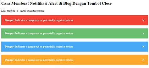 Cara Membuat Notifikasi Alert Di Blog Dengan Tombol Close Tutorial Blogger Dan Tips Trik
