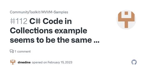 c code in collections example seems to be the same as that in relaycommand · issue 112