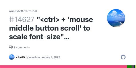 Mouse Middle Button Scroll To Scale Font Size Configurable · Issue 14627 · Microsoftterminal