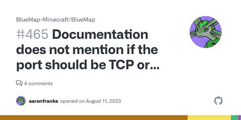 Documentation Does Not Mention If The Port Should Be Tcp Or Udp · Issue 465 · Bluemap Minecraft