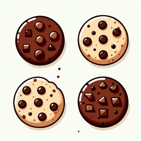 Premium Vector Vector Chocolate Cookie With Flat Design Style