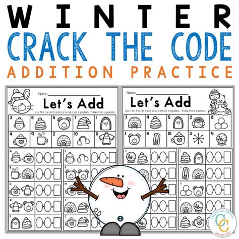 Crack The Code Winter Math Addition And Subtraction Worksheets 1st Grade