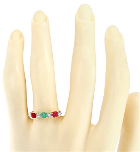 Brillant Halbmemoryring Super Rubine Smaragd