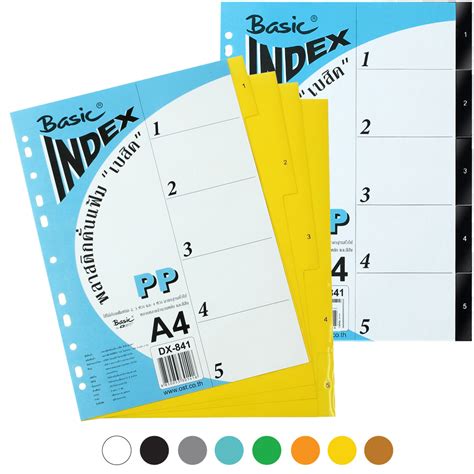 อินเด็กซ์พลาสติกคั่นเอกสาร ขนาด A4 Index มีให้เลือกตั้งแต่ 5 10 12 15 และ31 หยัก Shopee