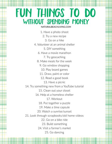 25 Fun Things To Do Without Spending Money Artofit