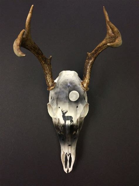 Deer Skull Wall Decor Deer Skull Airbrush Deer Skull Art Deer Skull