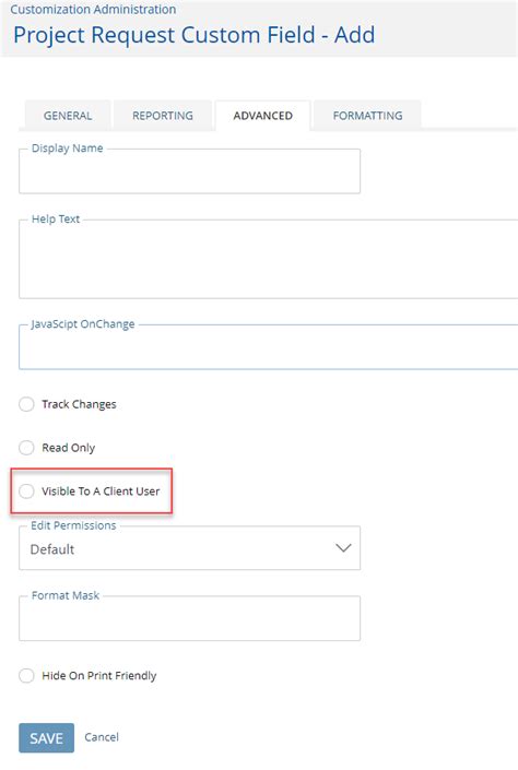 Project Request Form For Public Managing Visibility Of Custom Fields
