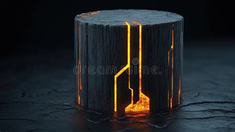 Abstract Illuminated Cylindrical Structure On A Dark Surface Stock Illustration Illustration