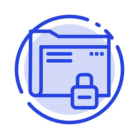 Data Folder Password Protection Secure Blue Dotted Line Line Icon 15400933 Vector Art At Vecteezy