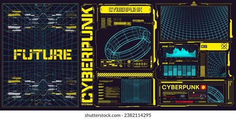 Cyberpunk Futuristic Interface Digital Hud Graphical Stock Vector Royalty Free 2382114295