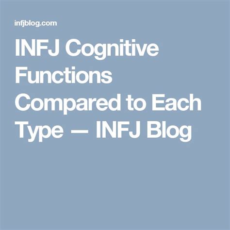 Infj Cognitive Functions Compared To Each Type Infj Blog Infp Personality Type Infp