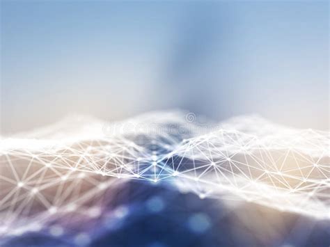3d Modern Network Communications Background With Plexus Design Stock