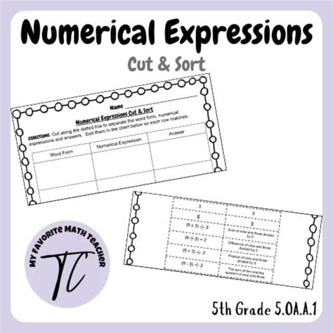 Numerical Expressions Cut And Sort By My Favorite Math Teacher Tpt