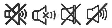 Sound Icon Sound Off Icon Set Pack Collection Vector Design Flat Style Symbol Mute Button