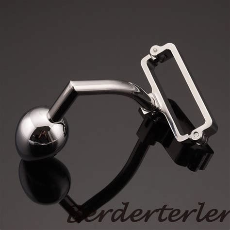 Hook Scrotal Lock Plugs Dilator Metal Scrotum Rings Male Chastity