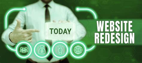 Text Caption Presenting Website Redesign Business Showcase Modernize