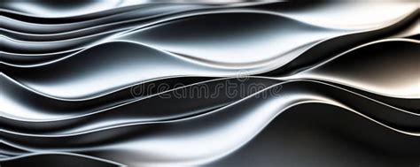 Abstract Metallic Waves With Smooth Flowing Pattern Stock Image Image Of Minimalist Flowing