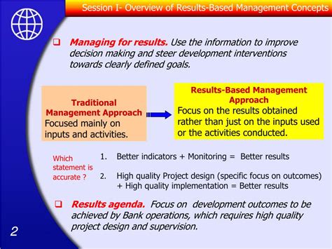 Ppt Results Based Monitoring And Evaluation In Bank Projects