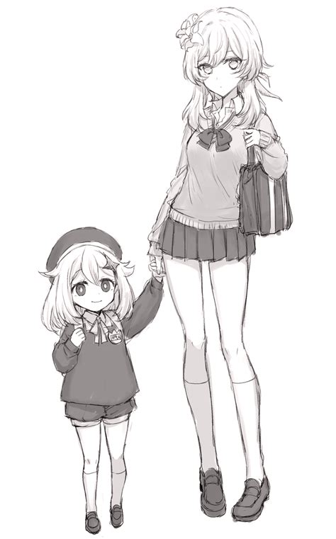 Lumine And Paimon Genshin Impact Drawn By Sbs Danbooru