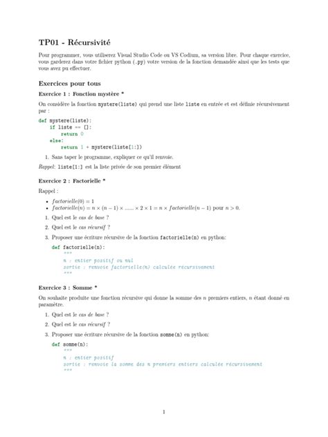 Td02 Récursivité Pdf