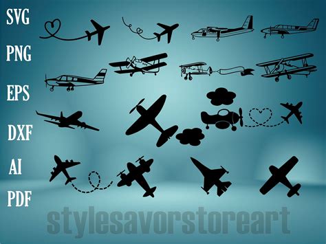 Airplane Svg Bundle Airplane Png Travel Biplane Clipart Jet Etsy Uk