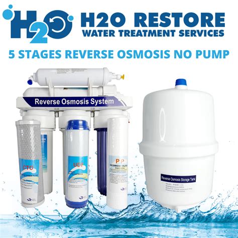 Reverse Osmosis Water Purifier System 5 Stages 75 GPD No Pump With Water Filter Sediment