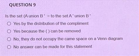 Solved Is The Set A Union B To The SetA Union B Yes By Chegg Com