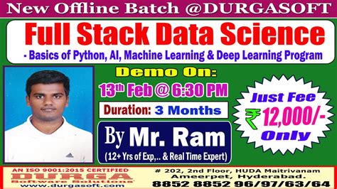 Full Stack Data Science Offline Training Durgasoft Youtube
